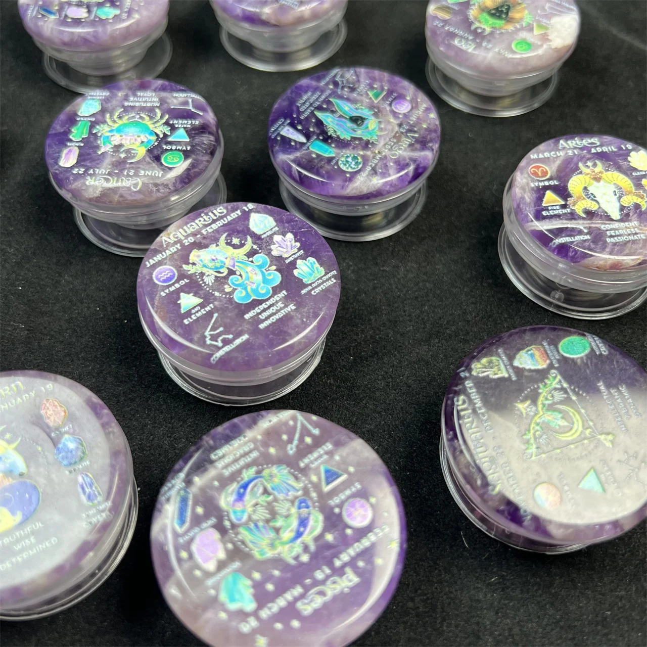 Natural Amethyst Phone Holder Healing Crystals Stone Constellation Rose ...