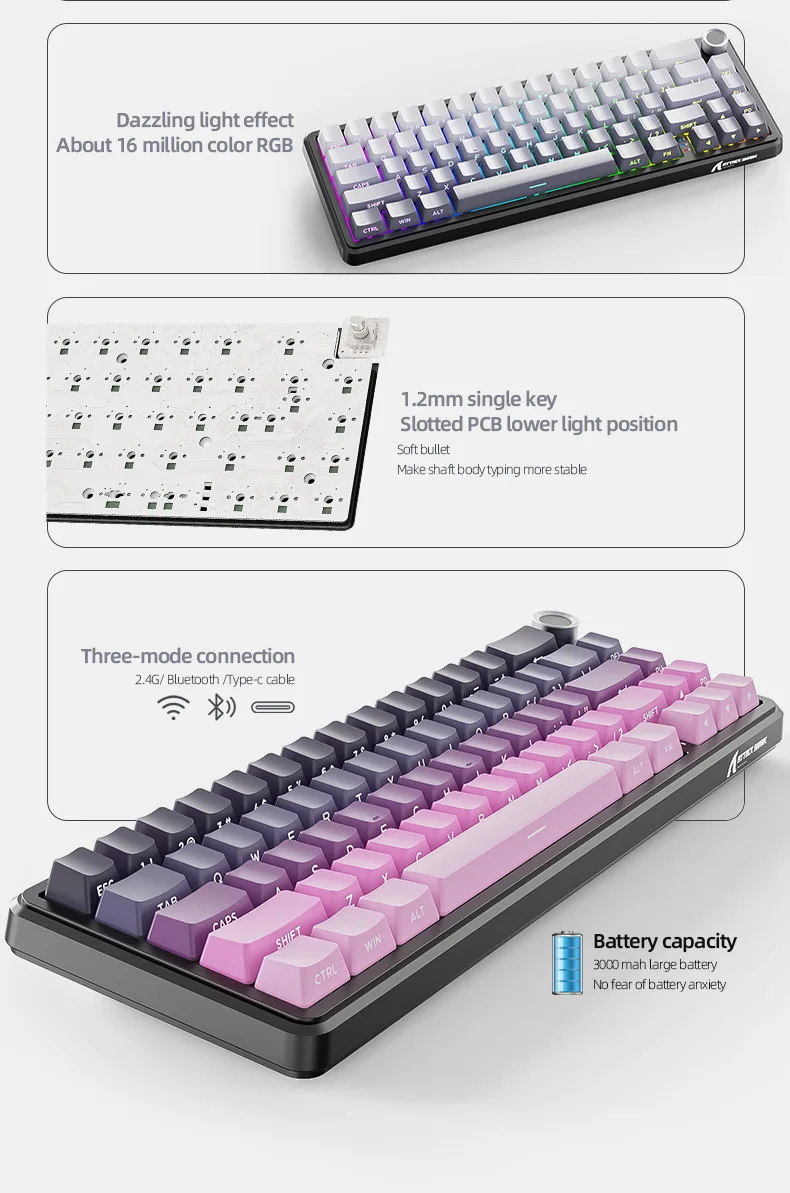 Attack Shark X66 Wireless Mechanical Keyboard with RGB