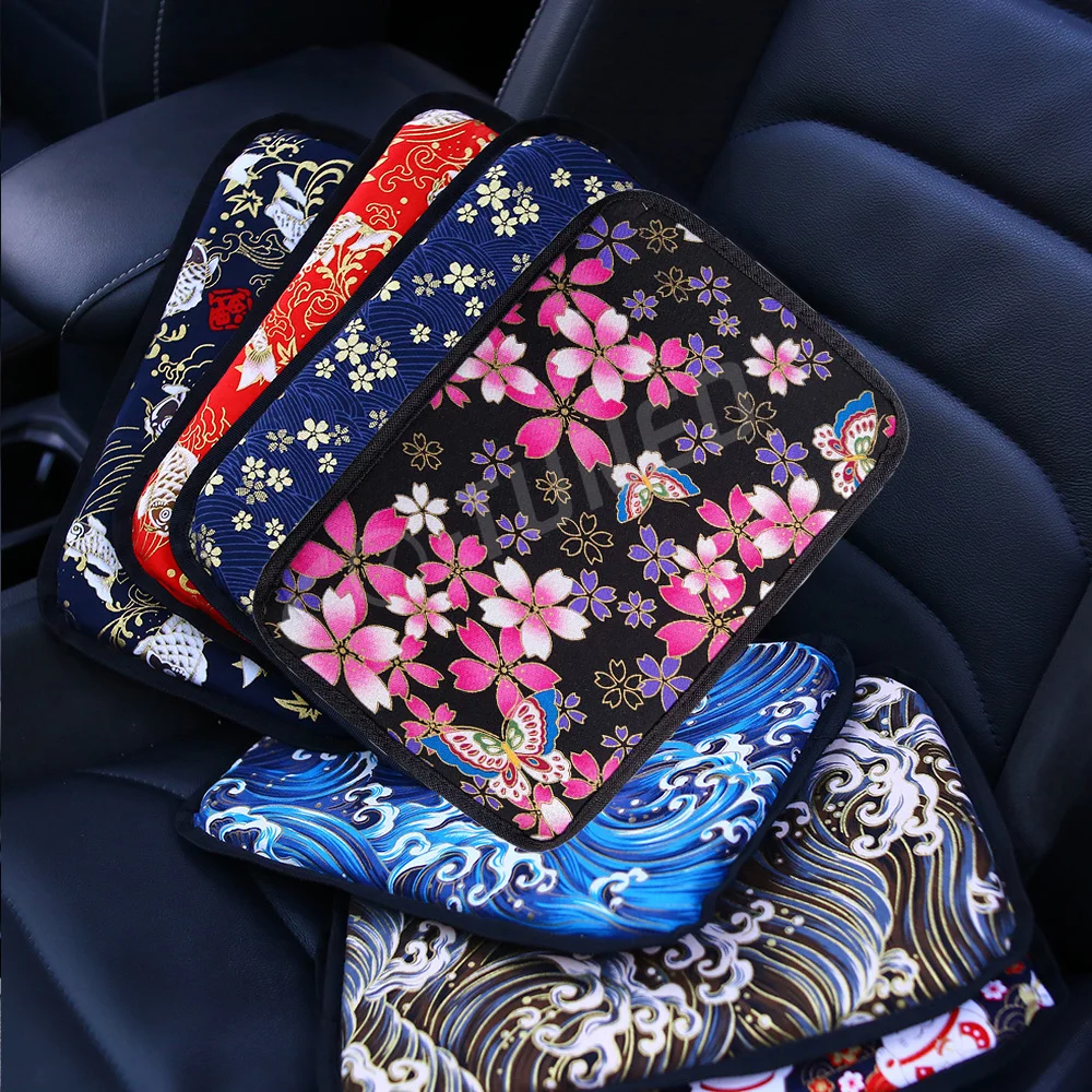Car Center Handrail Box Cover Armrest JDM Ukiyo-e Cars Storage Carpet ...