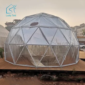 Glamping Geodesic Dome Tent House With Canvas And Aluminum Foil ...