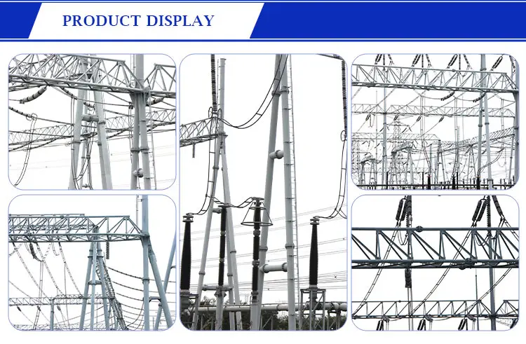 Galvanized Substation Steel Round Poles Towers and Lattice Masts