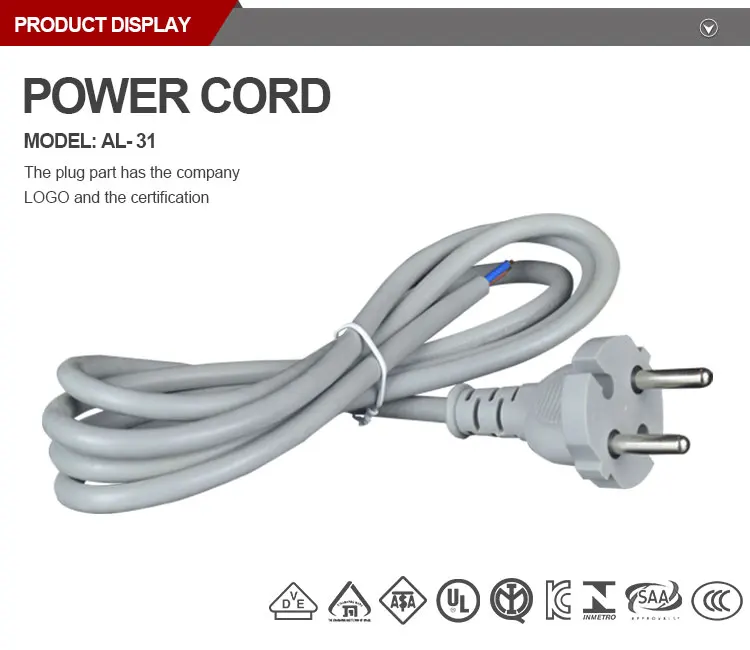 High Quality Vde Power Plug Cable Wholesale 2 Pin Eu Ac Power Cord Plug ...