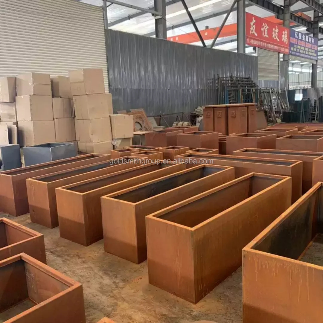 Rust Board Flower Box - Weathering Planter - Weathering Steel Material ...