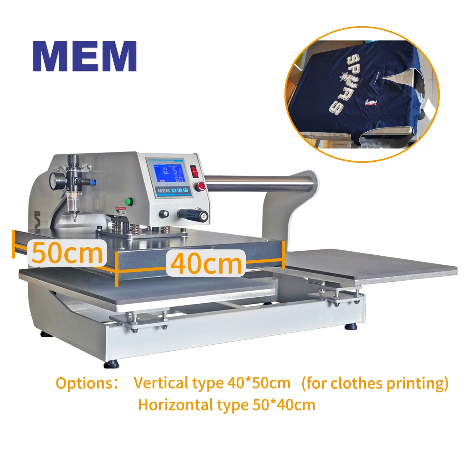 MEM TQ 4050 Dual Station Heat Press Machine for T-Shirt Printing