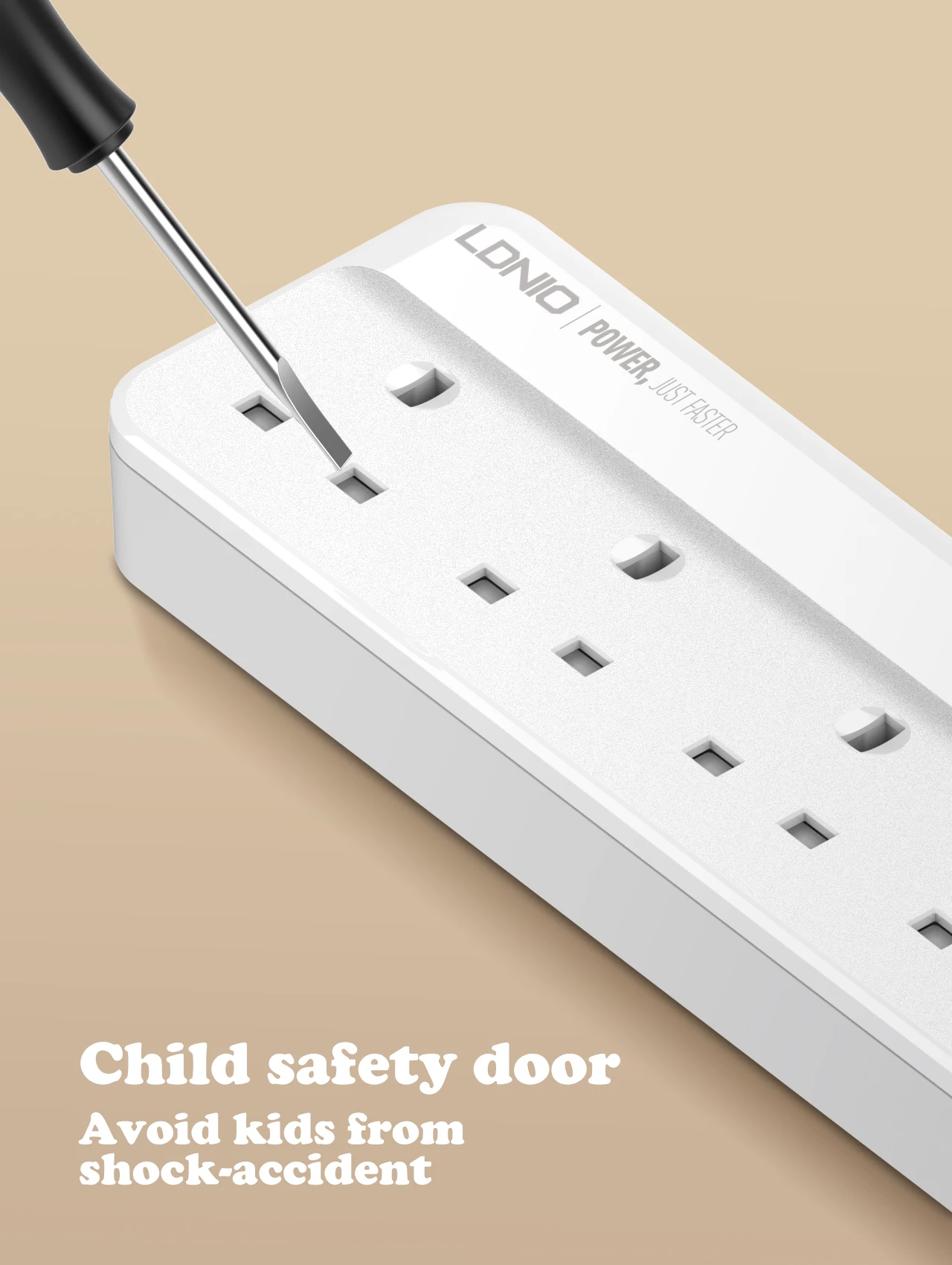 Ldnio Sk5493 UK Power Strip - 5 AC Outlets & 4 USB Ports