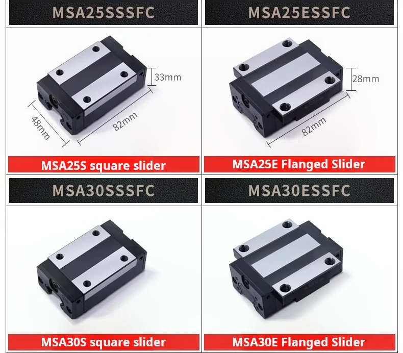 PMI Linear Guideway Guide Rail Carriage Slide Block Msa15sssfcn Msa15s ...