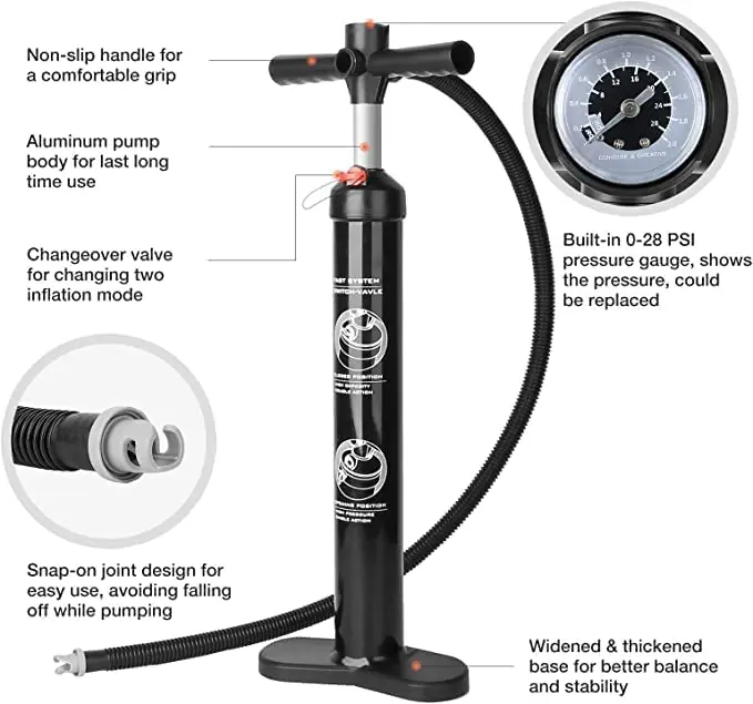 High Pressure Dual Action Sup Hand Dual Action Surfing Sup Pump For ...