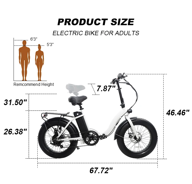 Usa Warehouse Powerful 20 Inch Fat Tire Folding E Bike Electric Bicycle ...