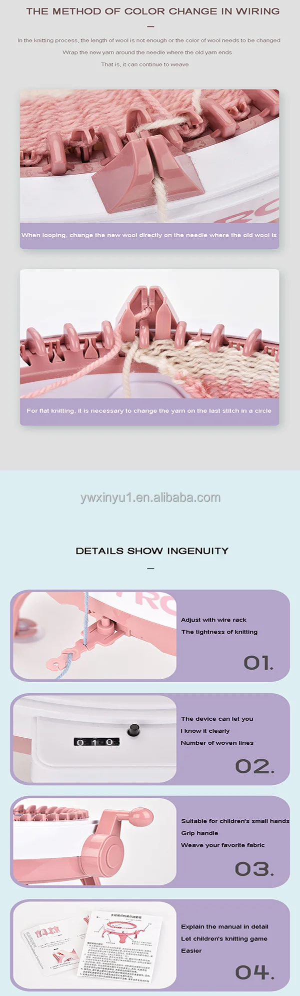 Sentro Small 48 Needles Sock Diy Circular Plastics Knitting Machine Toy ...