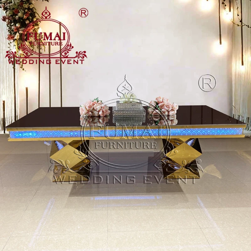 Stainless Steel Frame Event Set Mirror Top Banquet Wedding Table - Buy ...