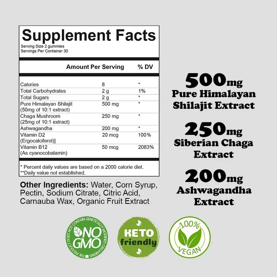 OEM Shilajit Pure Himalayan Organic Gummy Vitamins| Alibaba.com