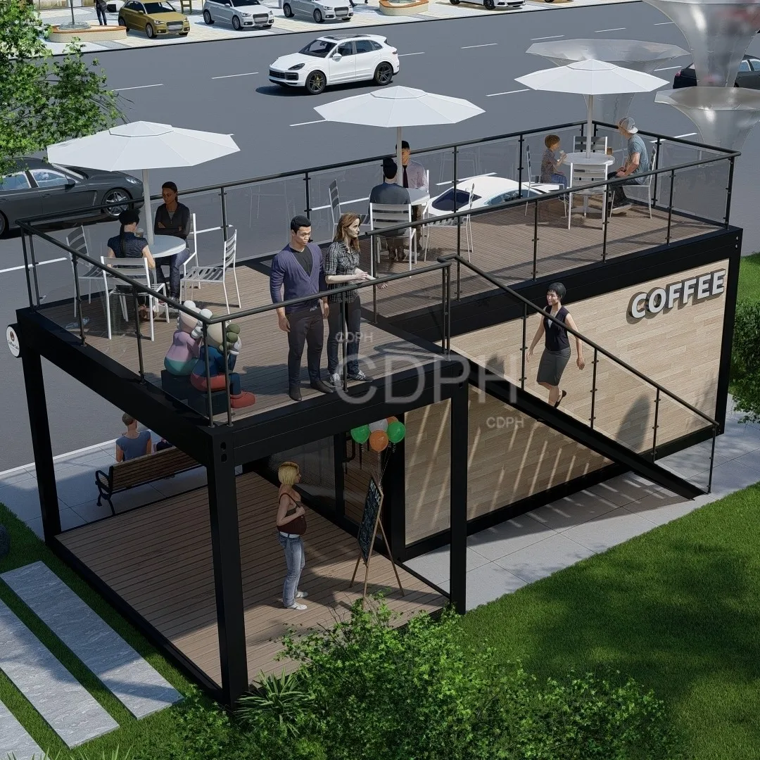 20ft 40ft Folding Container Coffee Shop Restaurant Shipping Container ...