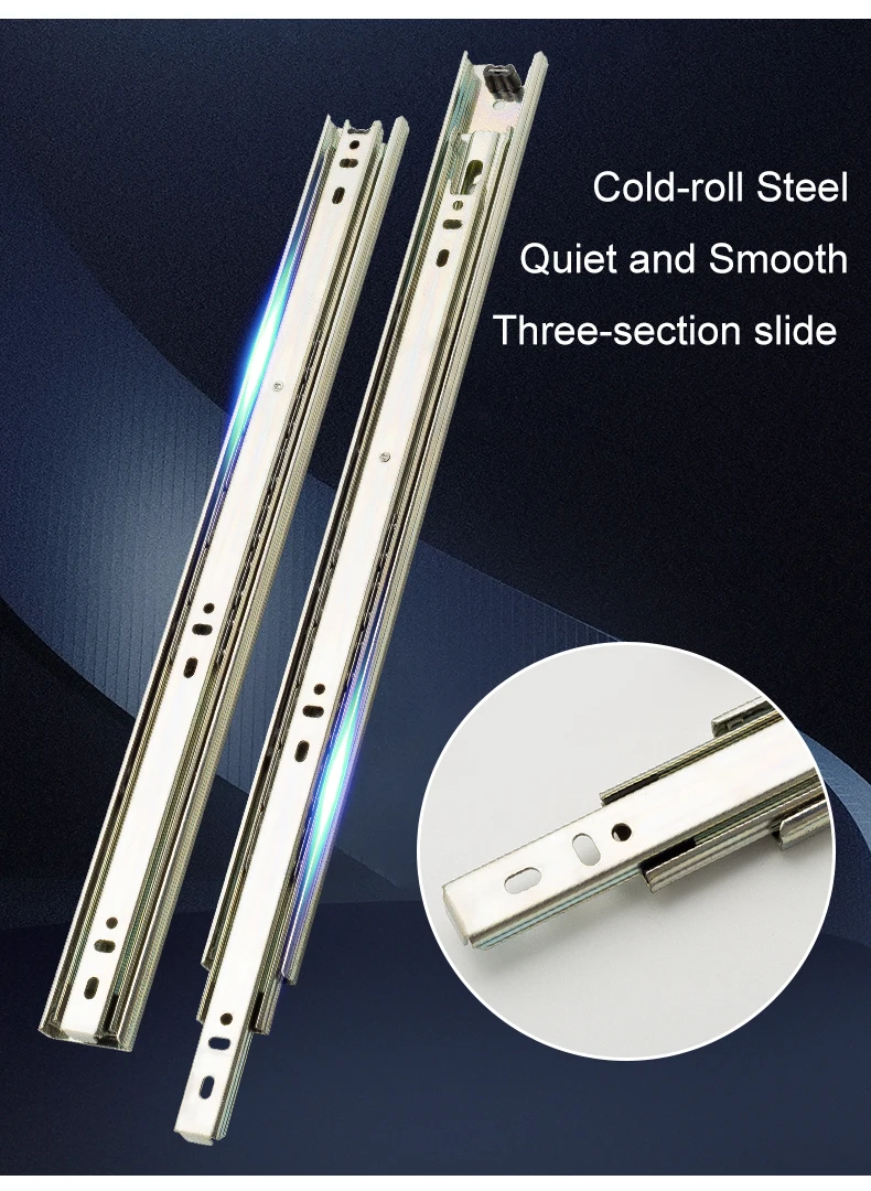 37/38mm Factory Furniture Fittings Drawer Slide Rail Black Single And ...