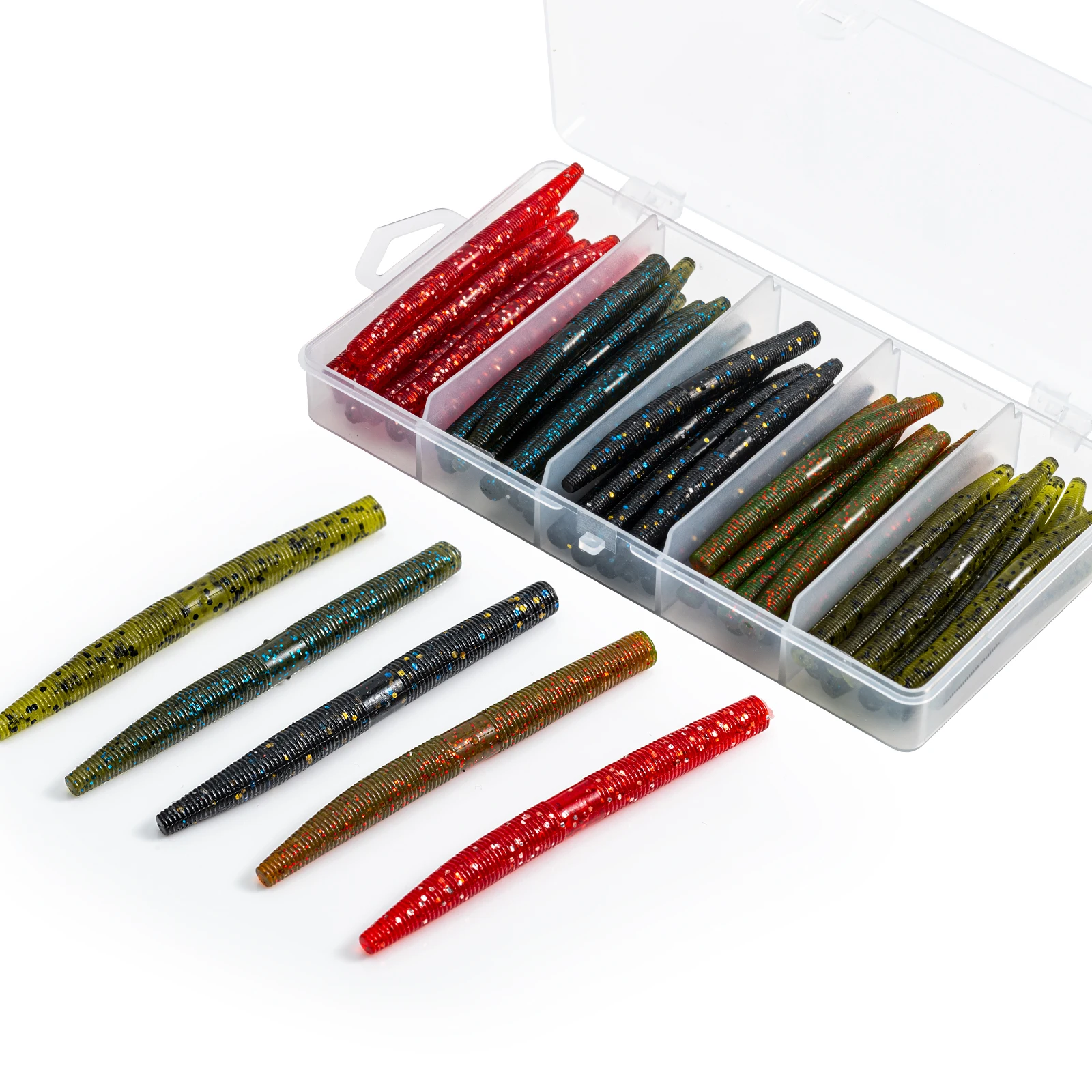 50pcs Soft Worm Lure Set Fishing Soft Plastic Wacky Worms| Alibaba.com