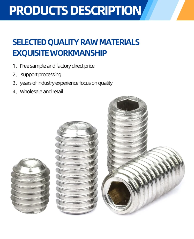 Din913 Stainless Steel Headless M3 - M12 Grub Screw Allen Hex Socket ...