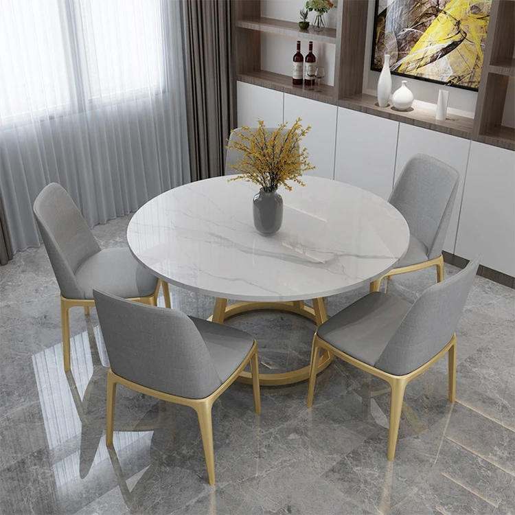 Modern Home Furniture Round Rotary Marble Top Modern Dining Tables ...