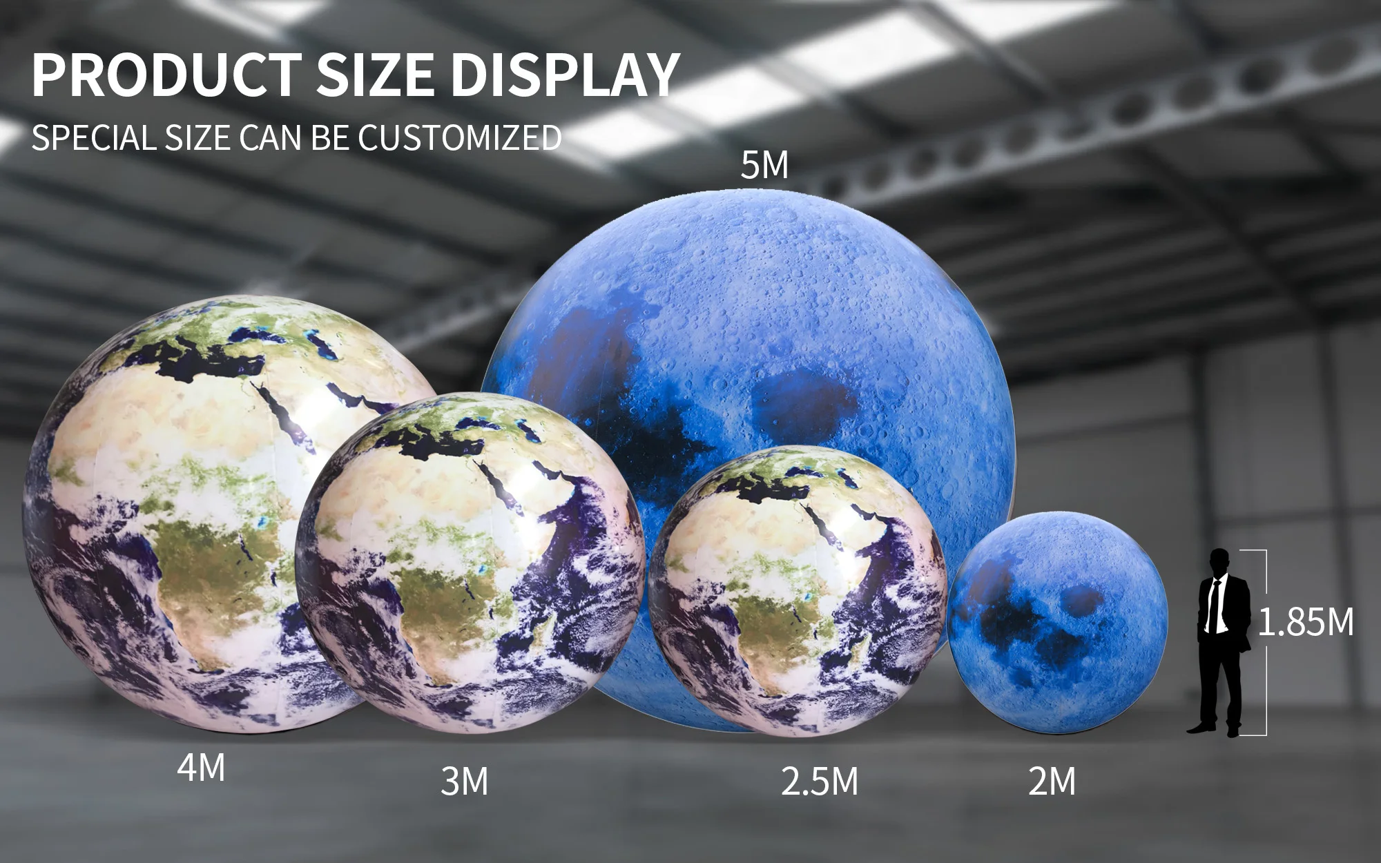 Airtight Giant Inflatable Moon Earth Balls LED Planet Balloons 9 Solar ...