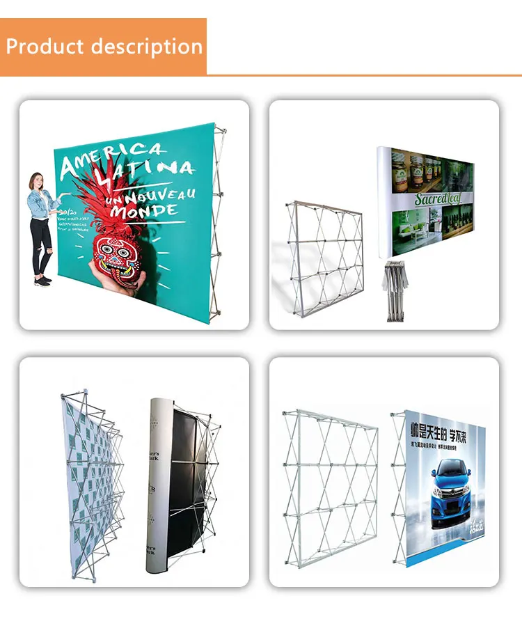 Foldable Aluminium Frame Portable Backwall Tension Fabric