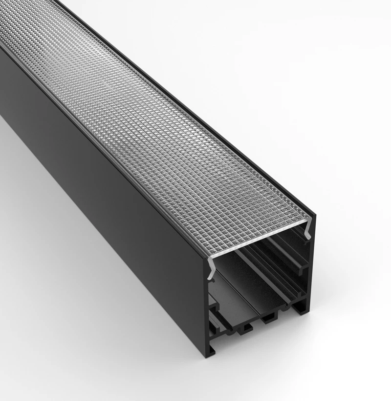 Anodized Black Aluminum Channel With Micro Prismatic Led Diffuser ...