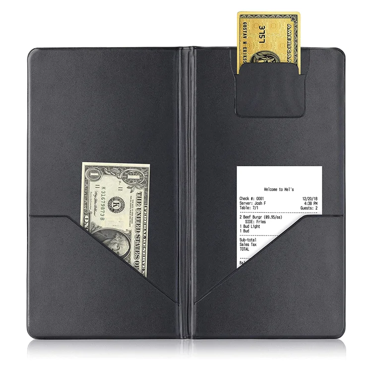 Custom Logo Pvc Restaurant Bill Folder Pu Leather Bill Presenter - Buy ...