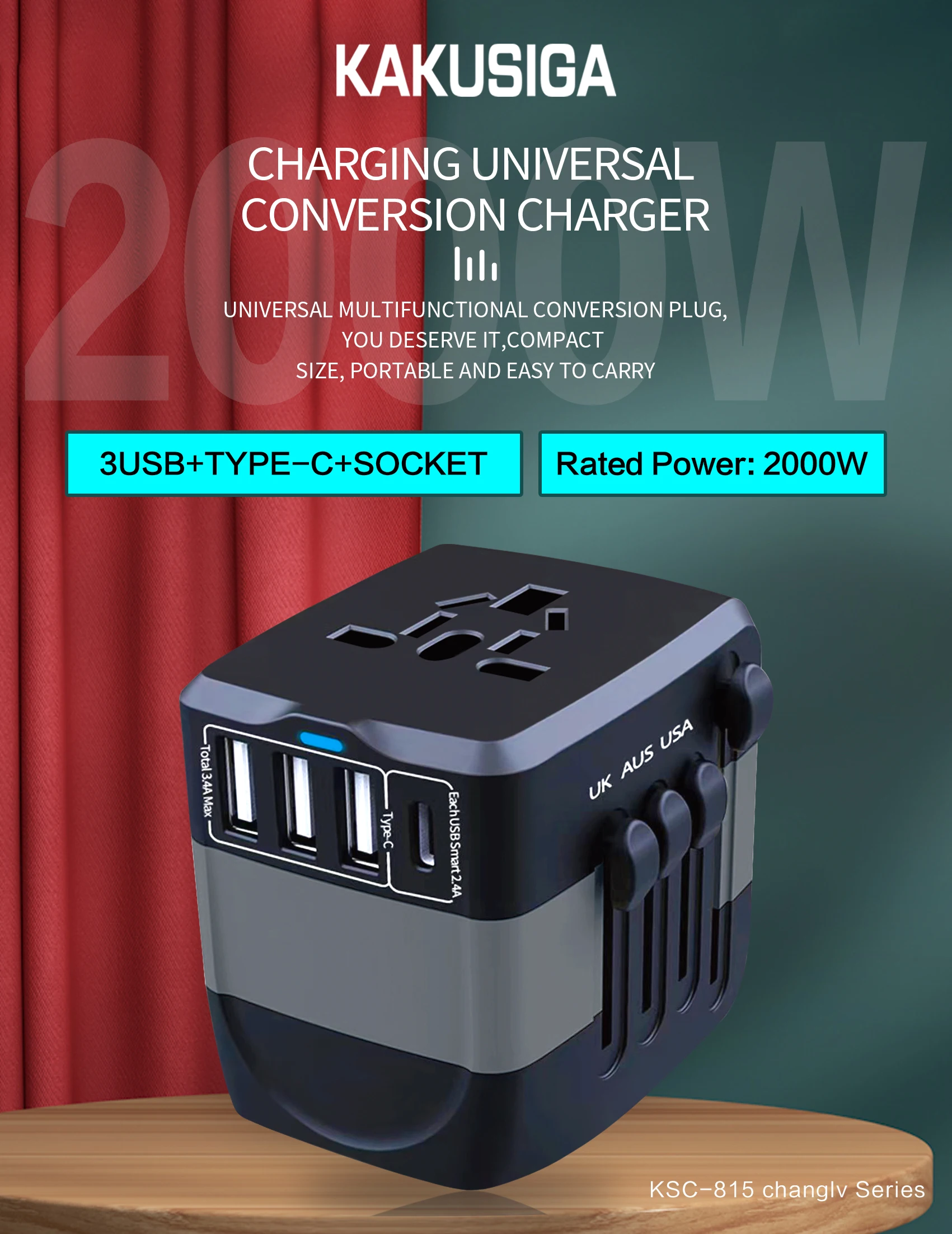 KAKU/KAKUSIGA High-Power Charging Travel Charger - Universal