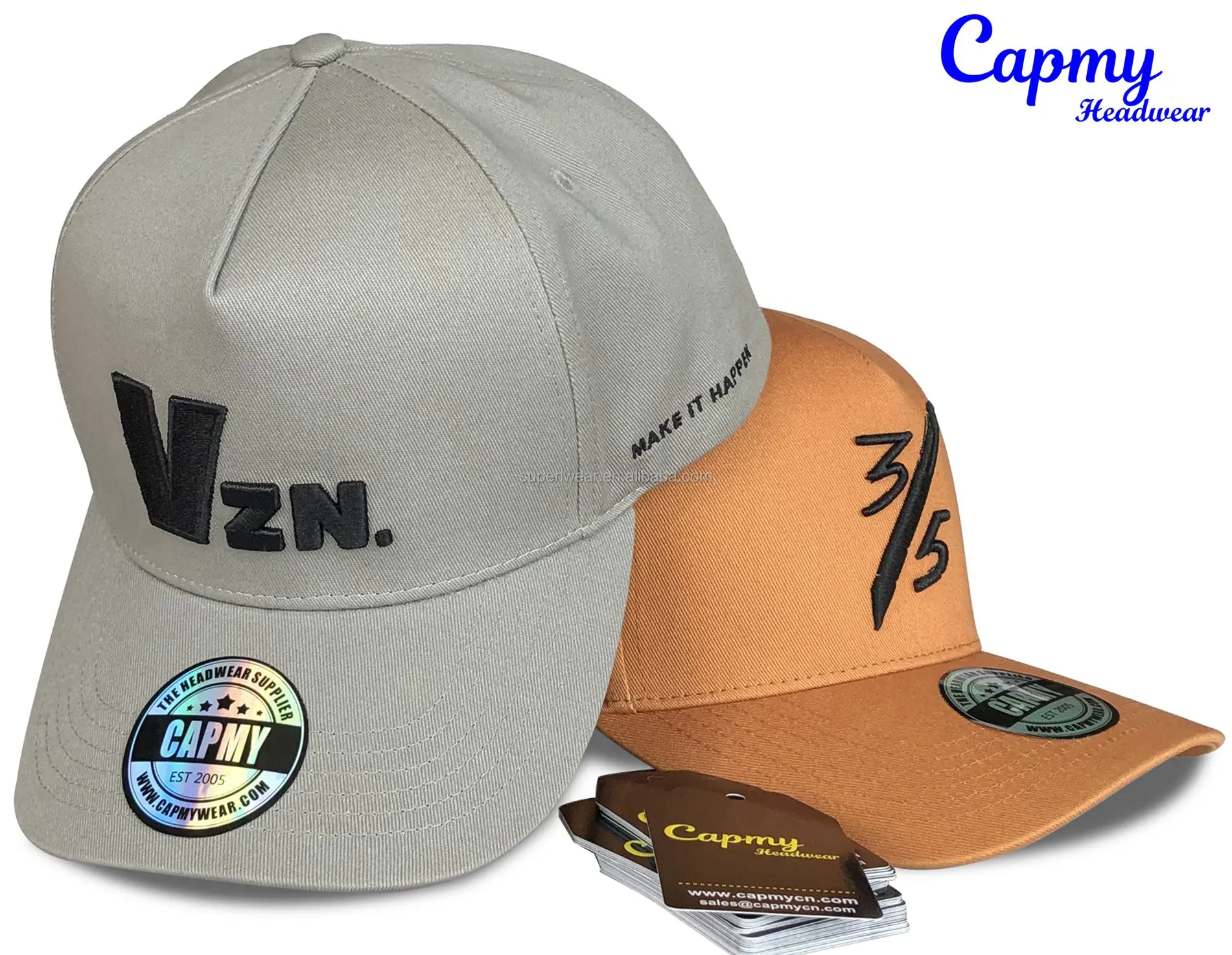 Custom 100% Cotton 5 Panel A Frame Cap Logo Green Embroidery Hat A ...