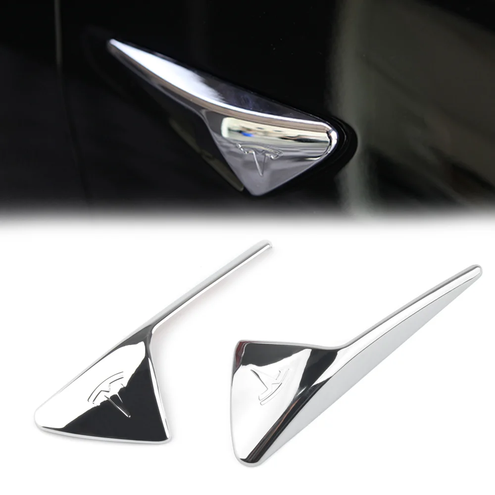 2Pcs/Set Car Model 3 Side Camera Carbon Fiber ABS Protection Cover for ...