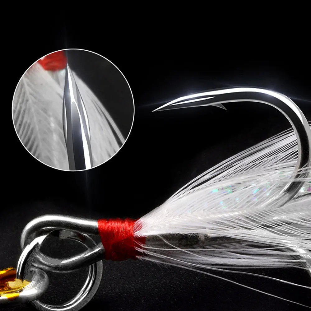 Letoyo Saltwater Fishing Hook High-carbon Steel Fishhook Treble Hook 4x ...