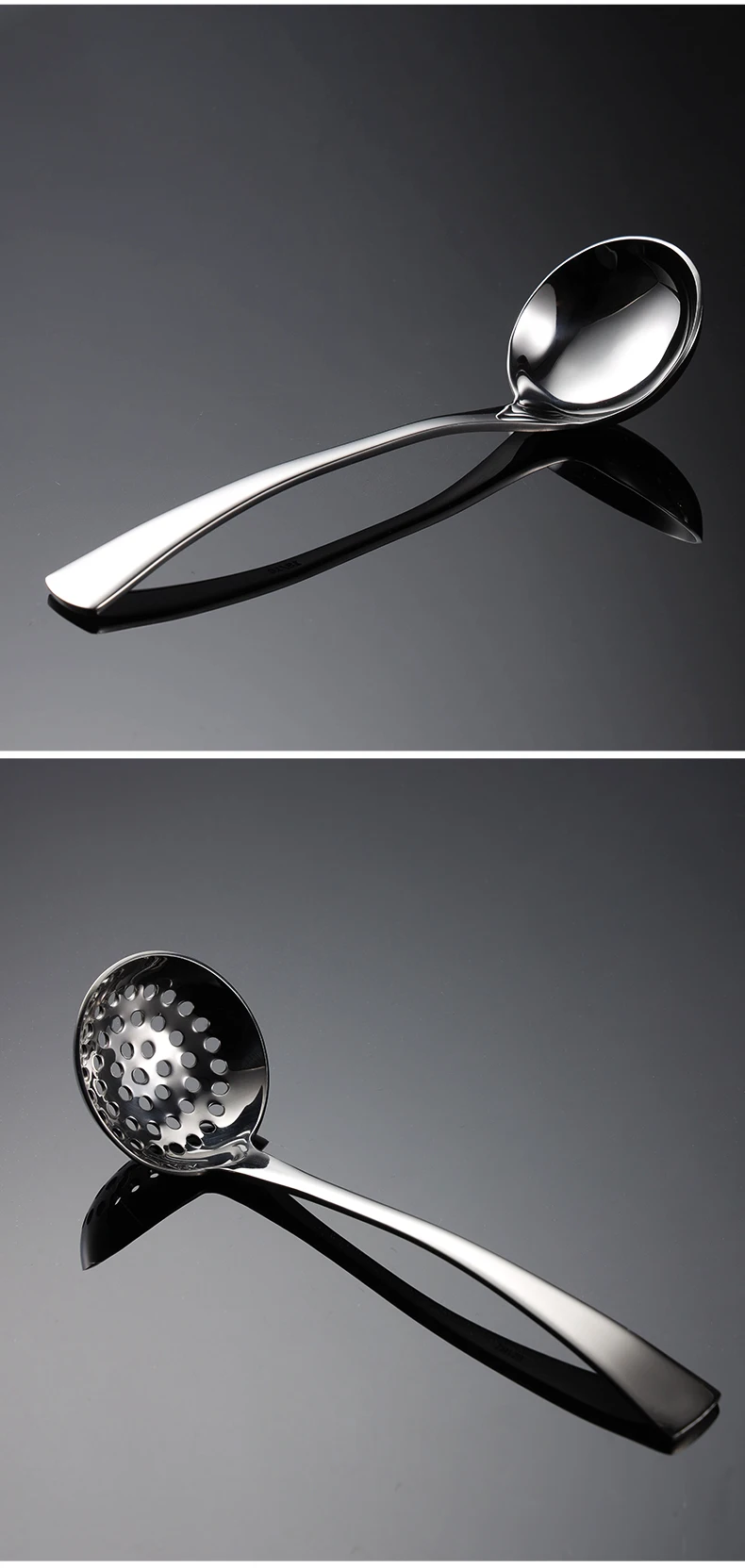 Sus 304 Stainless Steel Soup Spoon Long Handle Soup Ladle Household ...