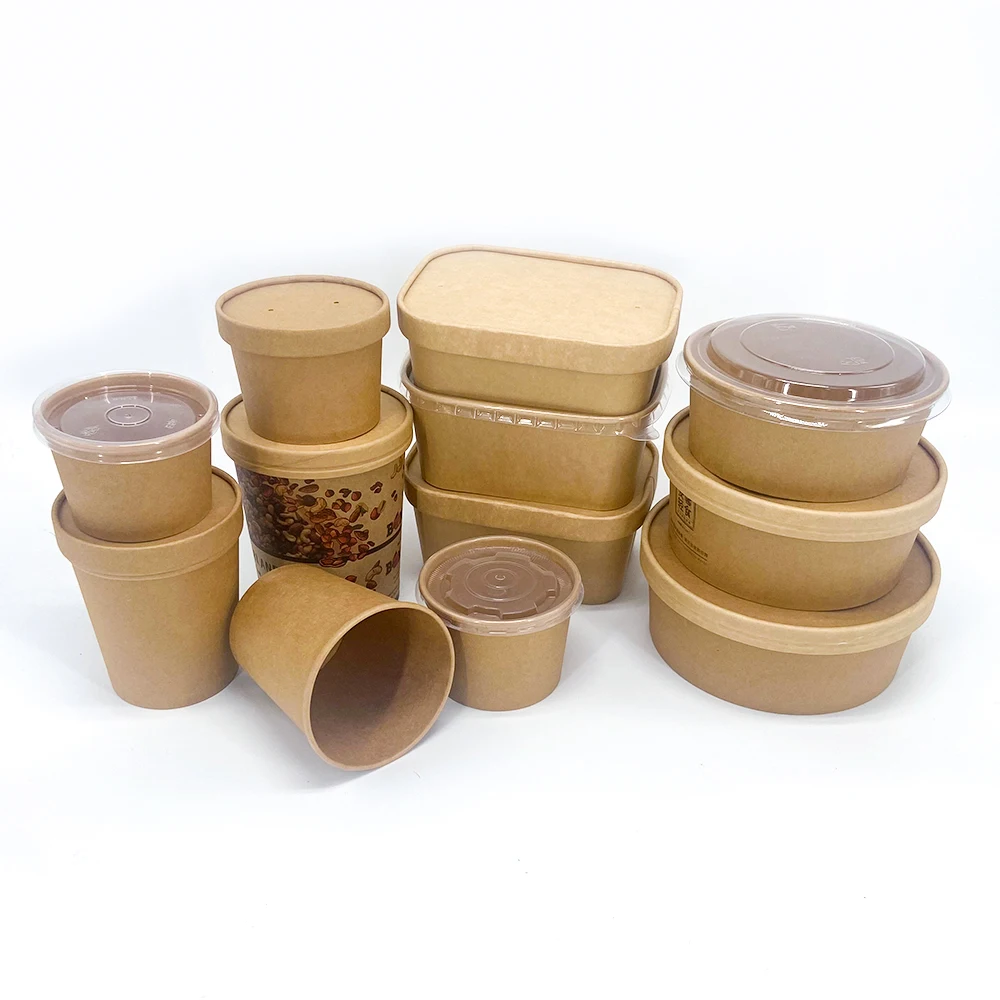 Biodegradable Take Away Food Packaging Pla Coated Food Lunch Box Kraft ...