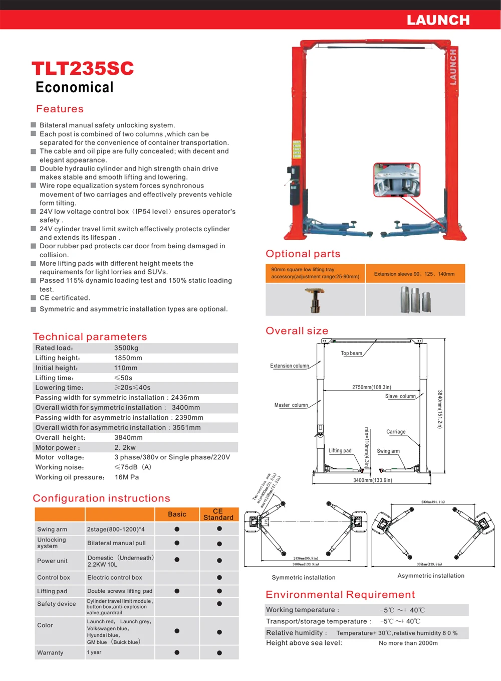 발사 3.5t 두 배 유압 2 포스트 차 상승 발사 Tlt235sc 2 포스트 차 상승 - Buy 발사 Tlt235sc,2 포스트 리프트,두 포스트 자동차 리프트 ...