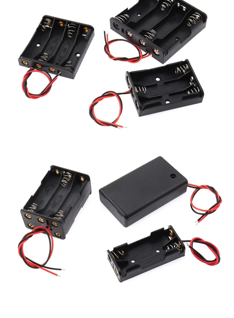 3xaaa Battery Holder With Switch 18650 Box 1/2/3/4/6/8 Slots Diy Power ...