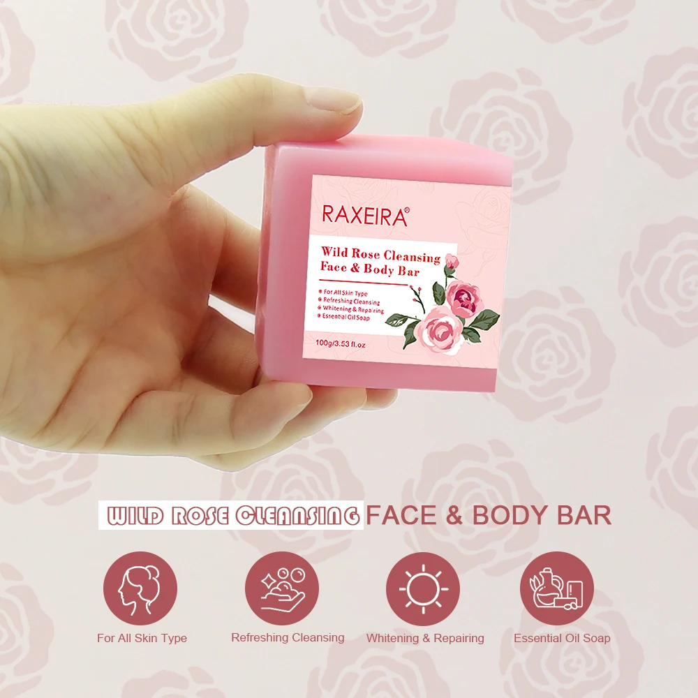 Private Label Handmade Pink Rose Soap - Natural & Gentle