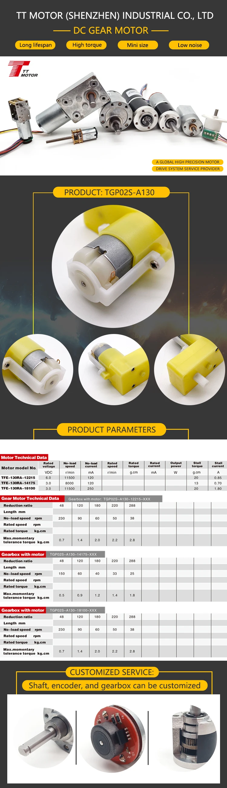 TGP02S-A130 Wind up Toy Motor - Efficient and Versatile Power