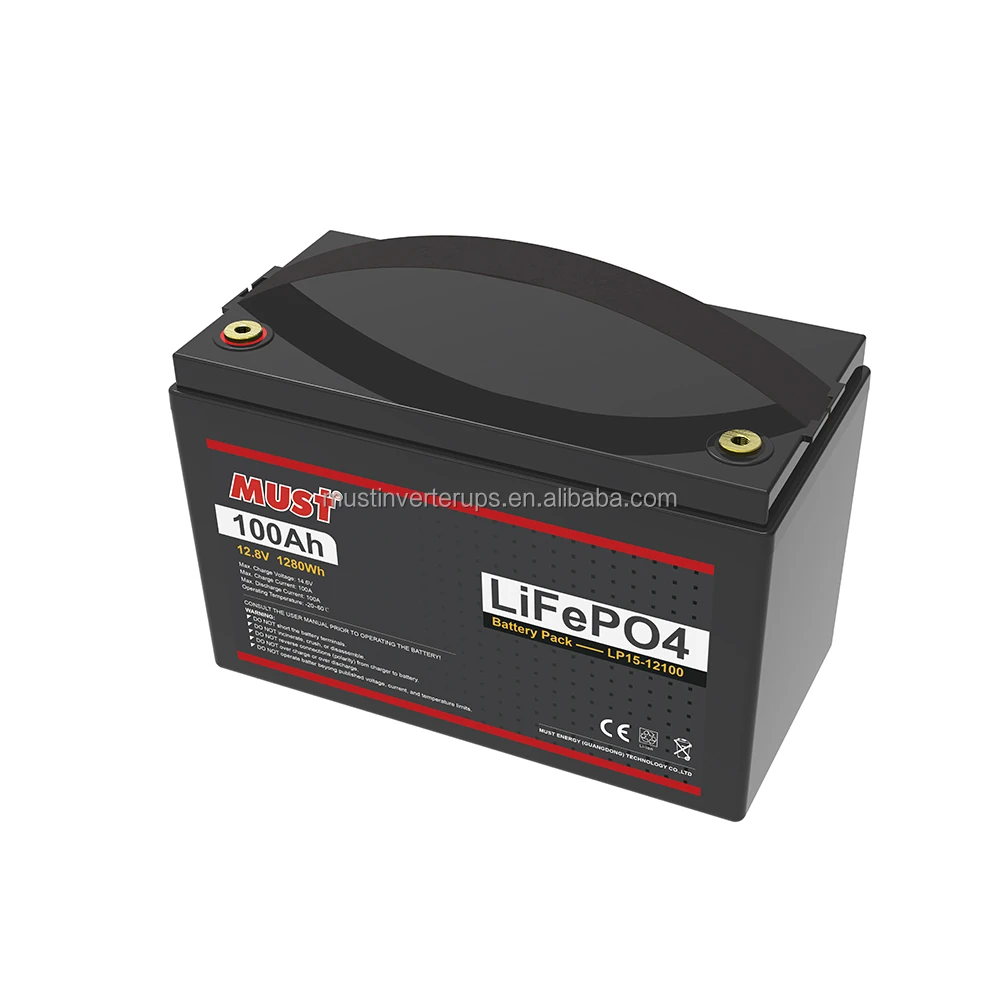 Must Lp15-12100 12v 100a Battery Storage Lifepo4 Solar Battery Lithium ...