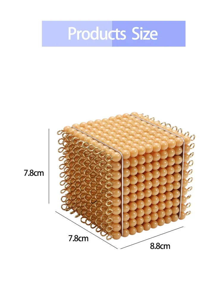 Montessori Math Education Toys - Golden Bead Thousand Cube
