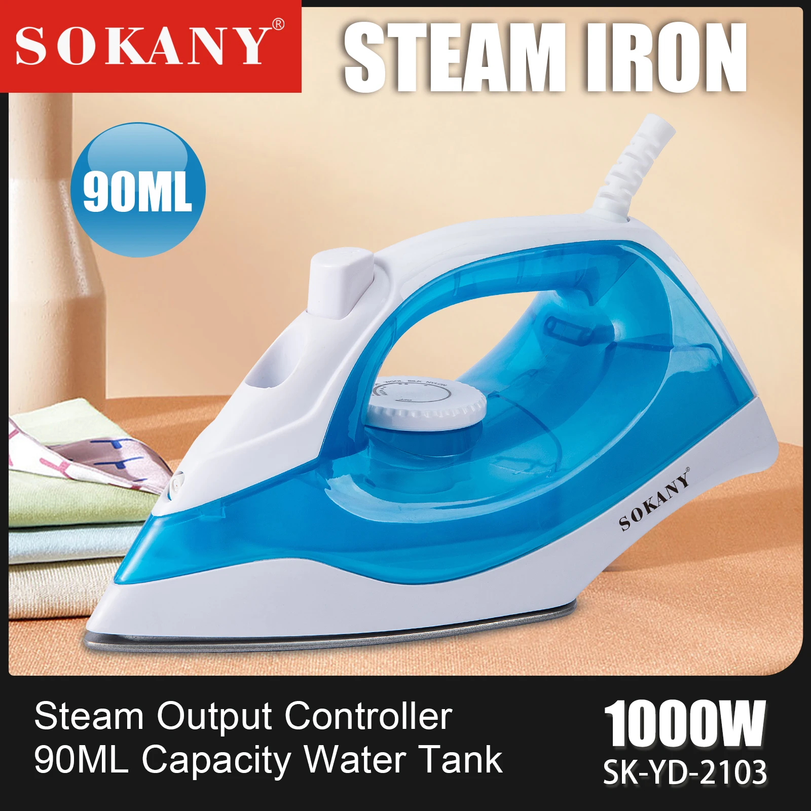 Sokany Steam Iron - Versatile and Reliable Ironing Solution