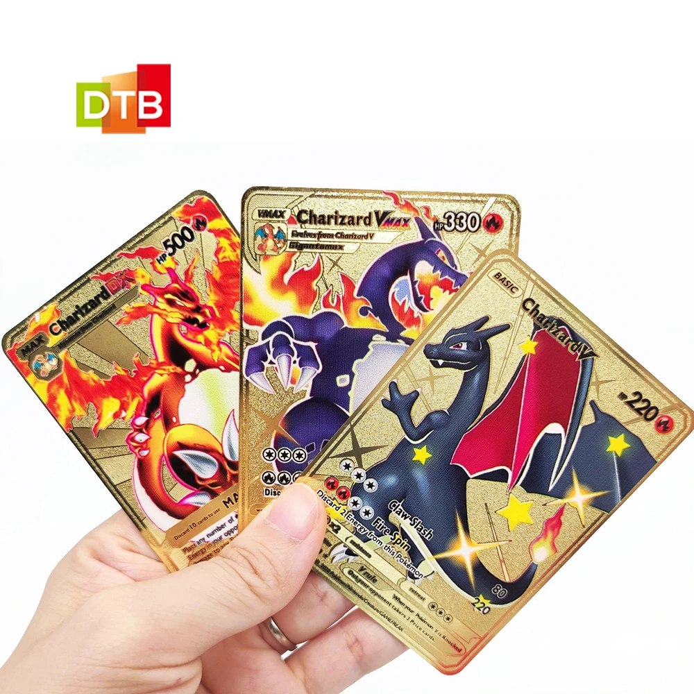 Custom Stainless Steel Electroplating Anime Gold Card Color Print Metal ...