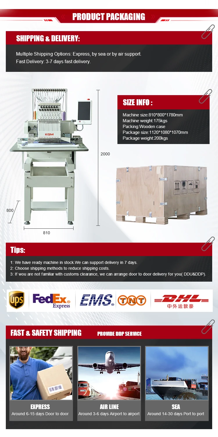 Computer Control Embroidery Machine Single Head Embroidery Computer ...