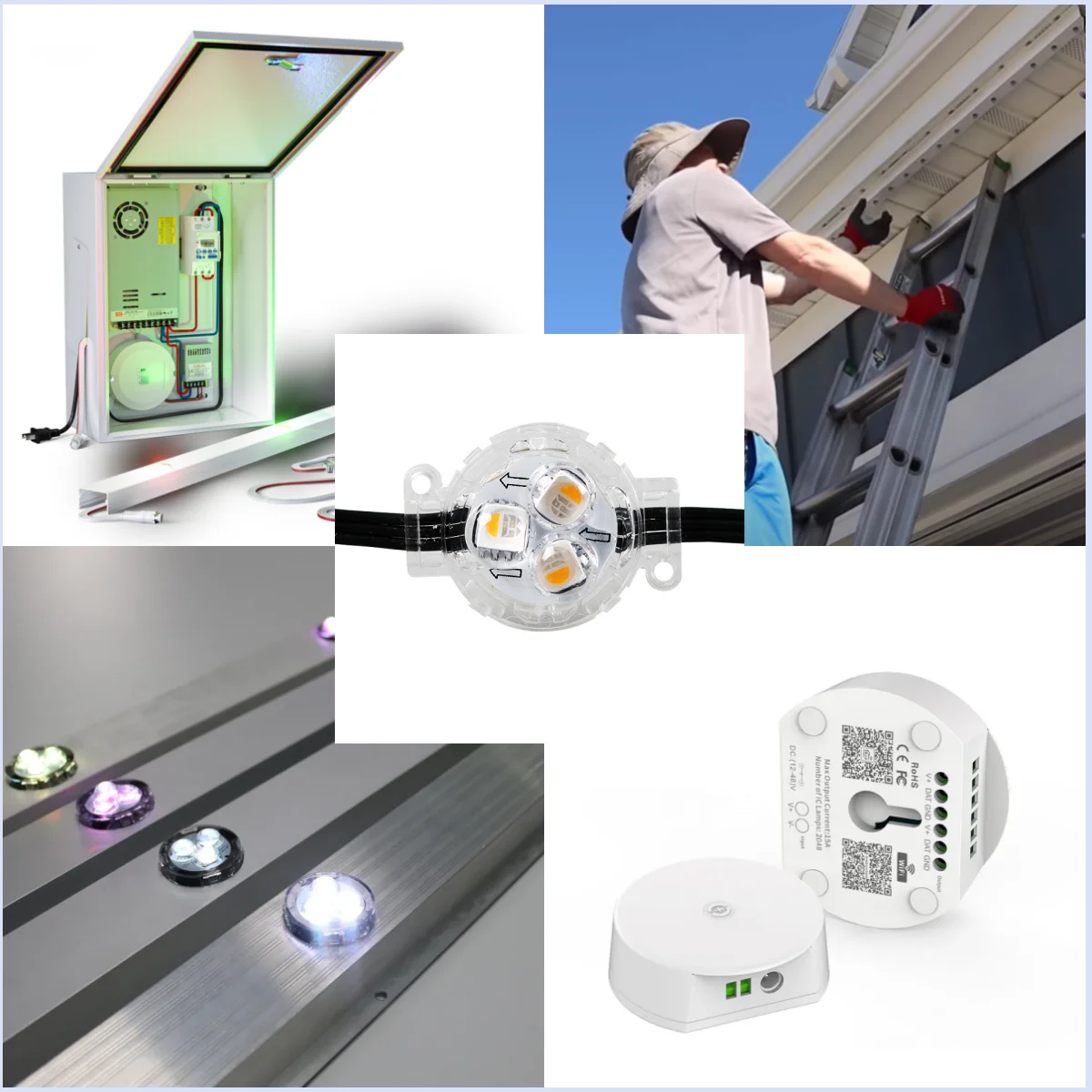 30mm UCS2904 RGBW Permanent Outdoor Christmas Pixel String LED Lights ...