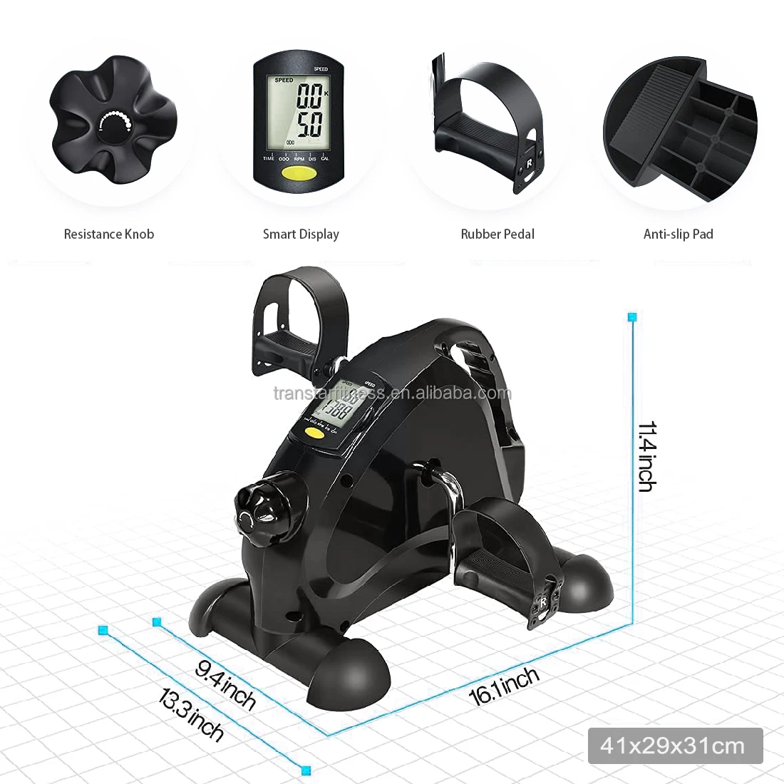 2022 Office Foot Pedal Stepper Exercise Magnetic Under Desk Bike Mini ...