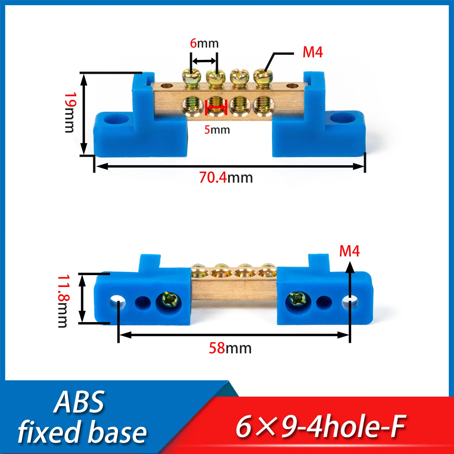 6*9 8*12 Fixed/adjustable Support Bridge Nature Ground Busbar Blue Brass 4/6/8/10/12 Hole ...