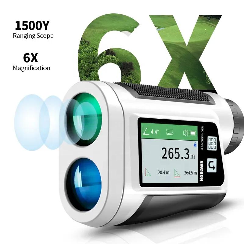 Alibaba.com: Nohawk 600m 6X white slope pin seeker vibration golf laser rangefinder: precision ...