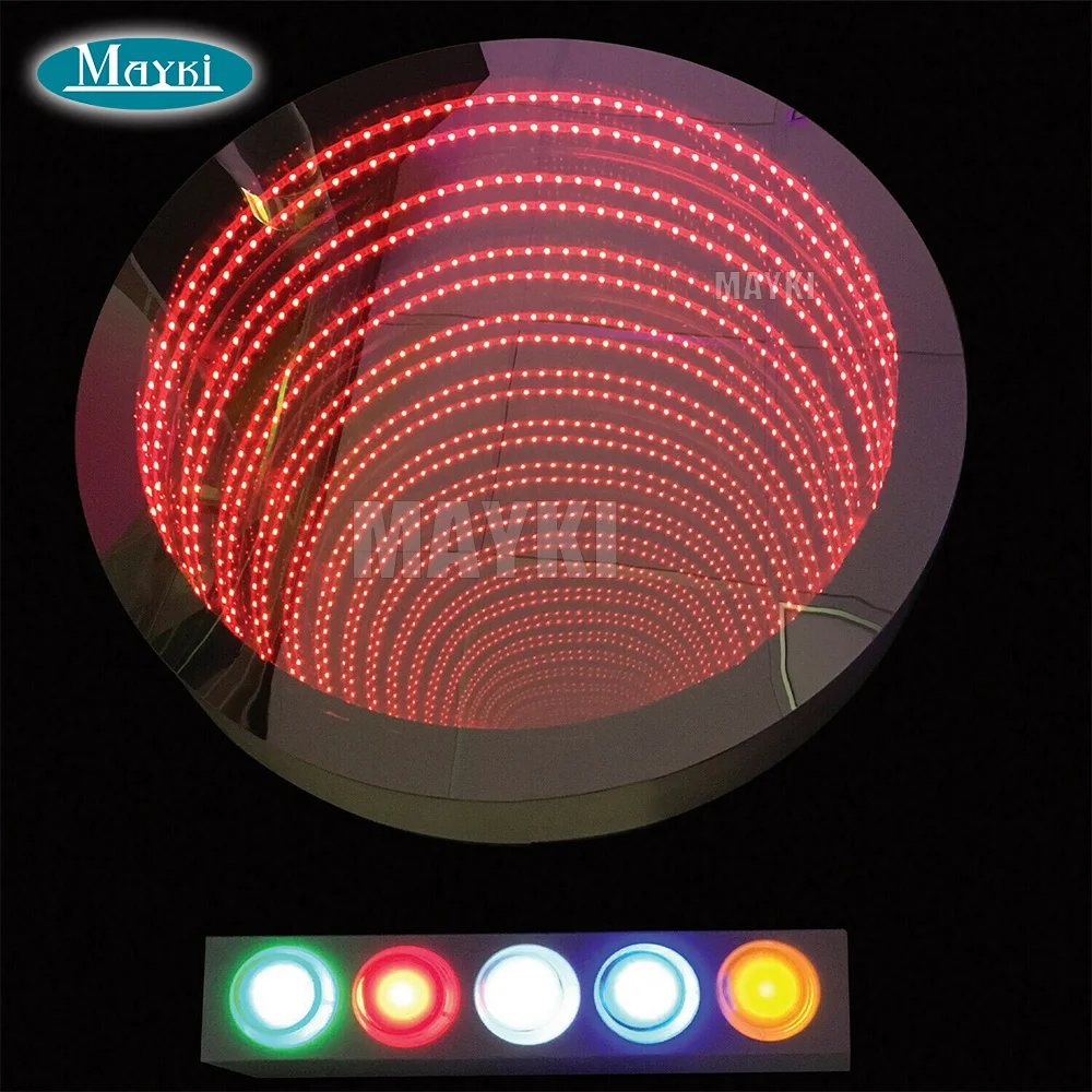 Wall Mounted LED Infinity Mirror App Control RGBW LED 3D Tunnel Mirror ...
