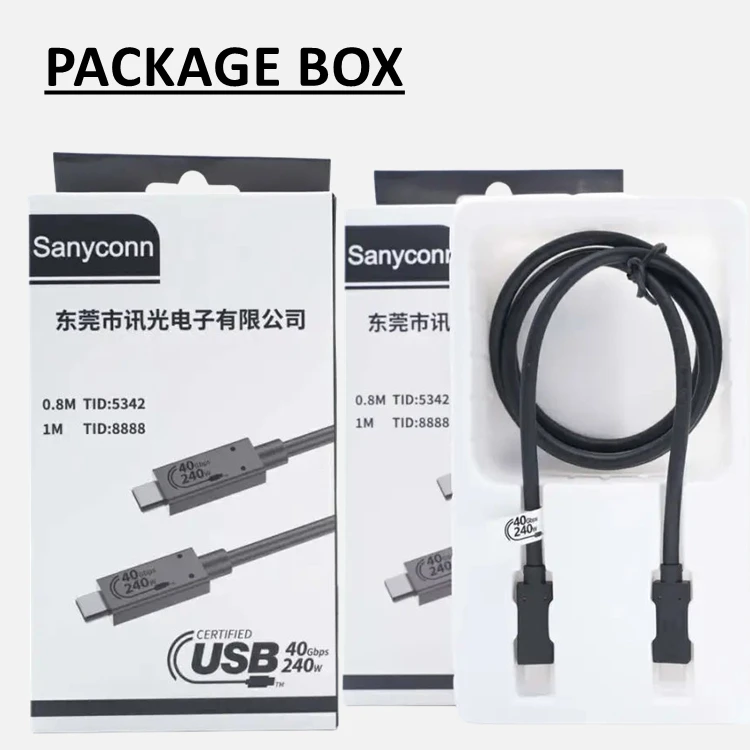 Usb4 40gbps Gen3 240w 48v 5a 8k 60hz 2m For Thunderbolt 4 Usb-c Usb 4.0 ...