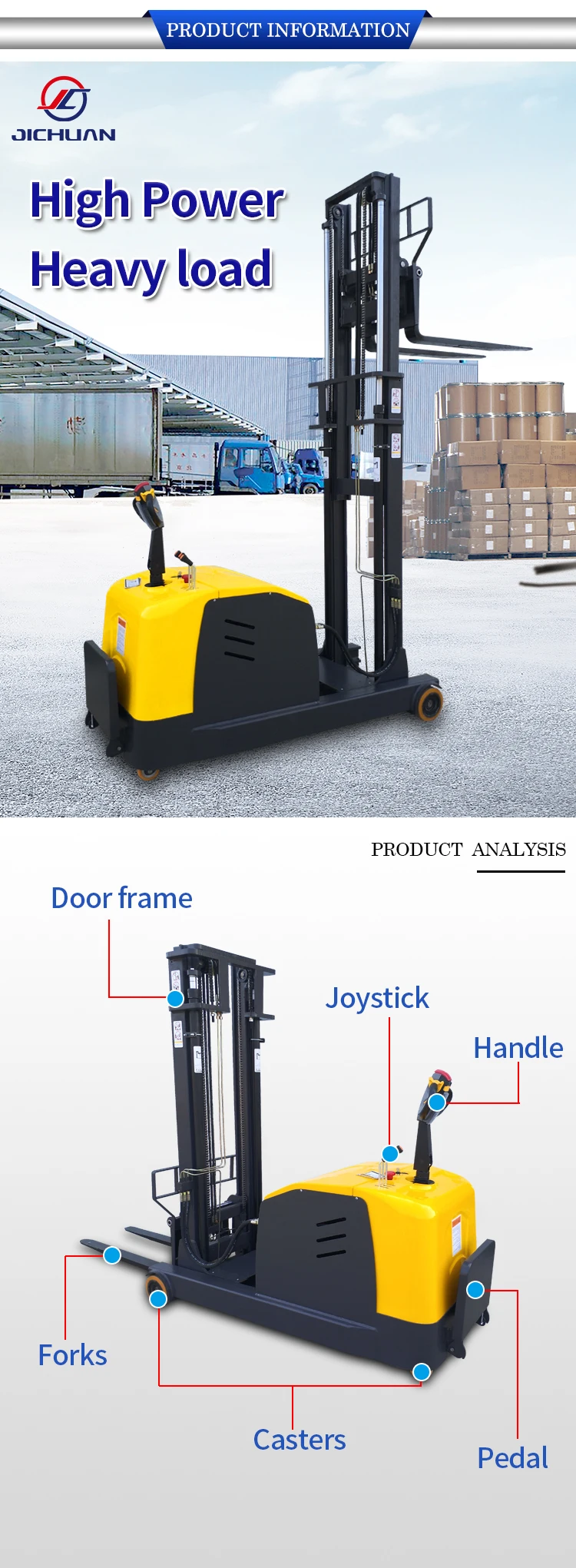 Forklift Trolley Pallet Hand Electric Fork Stacker Full Electric ...