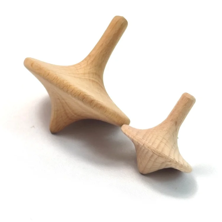 Beech Wood Spinning Top Wooden Gyro Classic Interesting Children ...