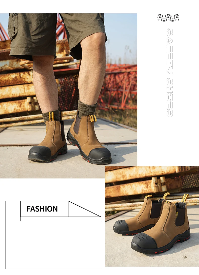 ZG L603 Safety Boots - Durable, No-Lace, Composite Toe
