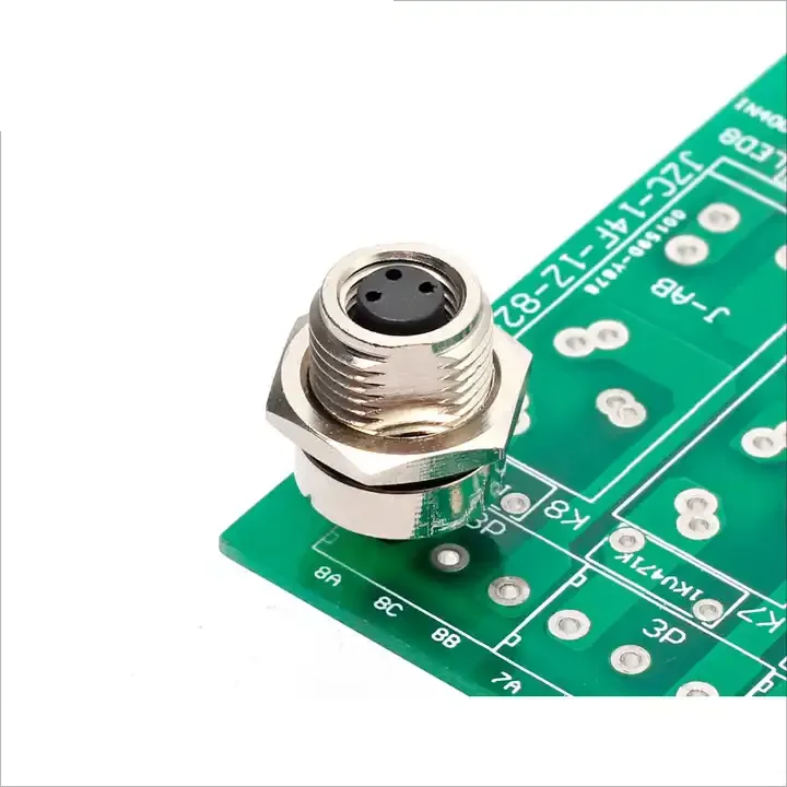 M8 3p Female Vertical For Pcb Front Lock Panel,M8 3pin Socket Vertical ...