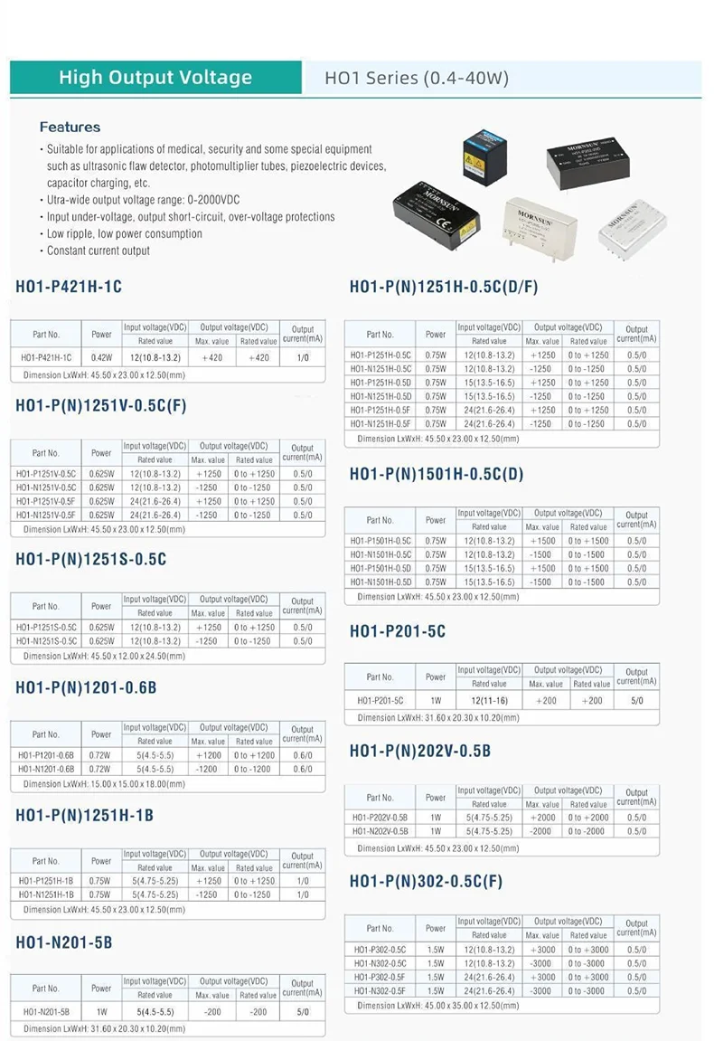 Mornsun Power Dcdc 0.75w 1w 1.5w 2w 4w 10w 25w 30w 40w 1kv 3kv 5kv 8kv 5v 12v 15v 16v 24v Dc/dc ...